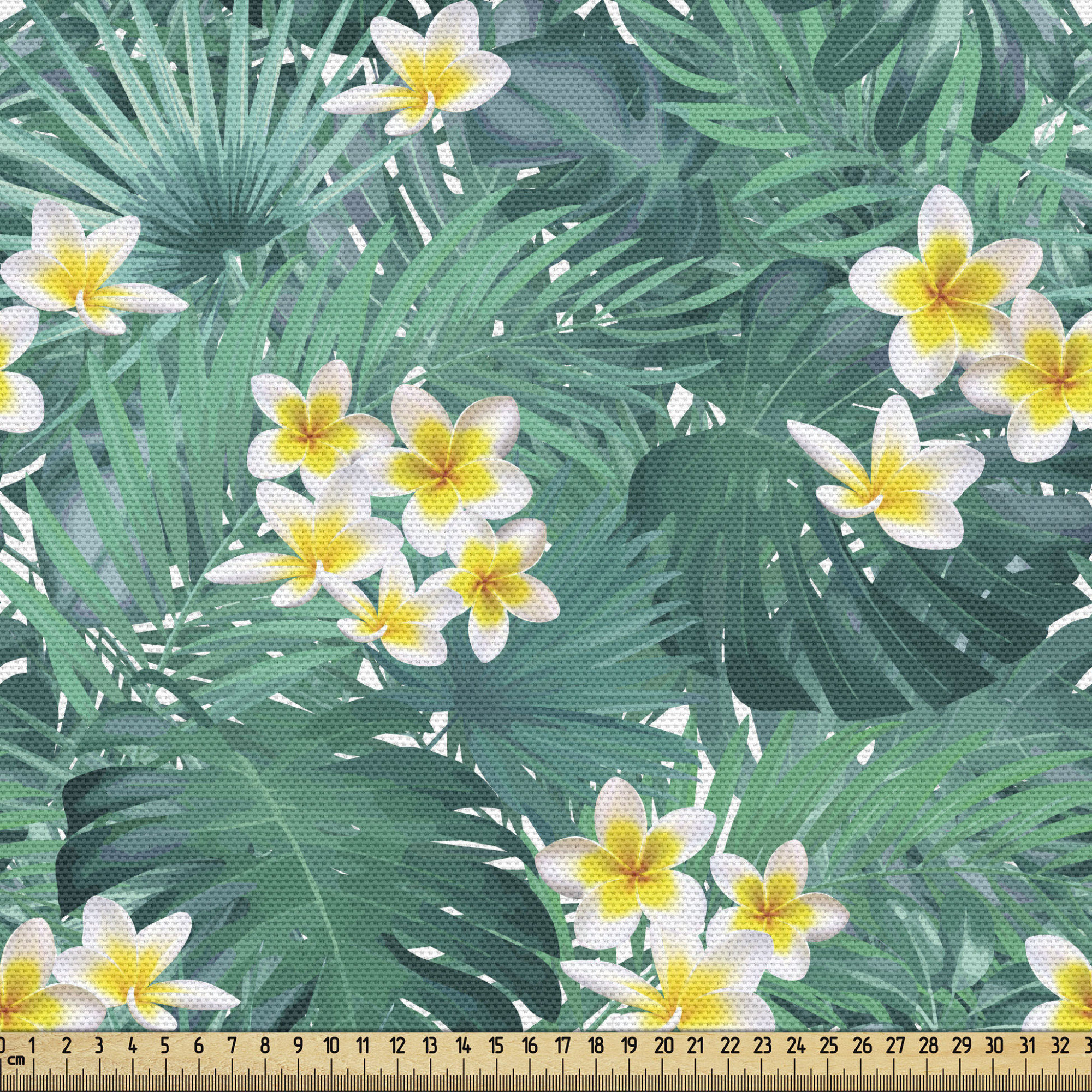 East Urban Home Exotic Fabric By The Yard, Rhythmic Plumeria Hidden In ...