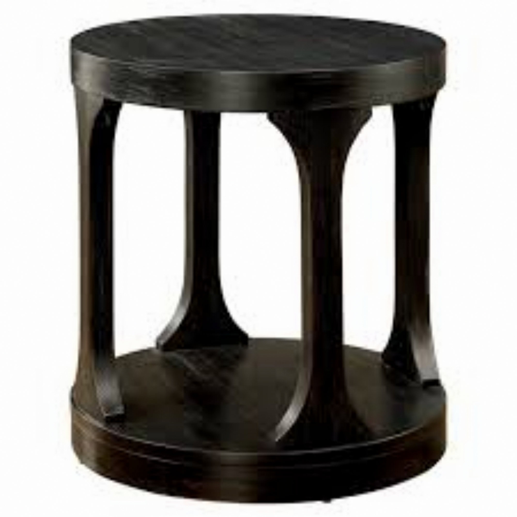 Dakota Fields Transitional Style Round End Table With Storage Shelf ...