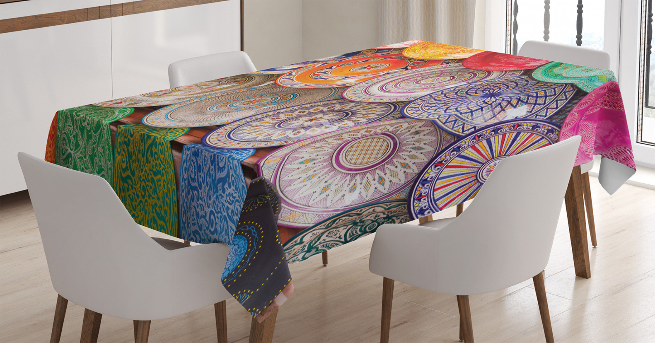 East Urban Home Ambesonne Moroccan Tablecloth, Traditional Handcrafted ...