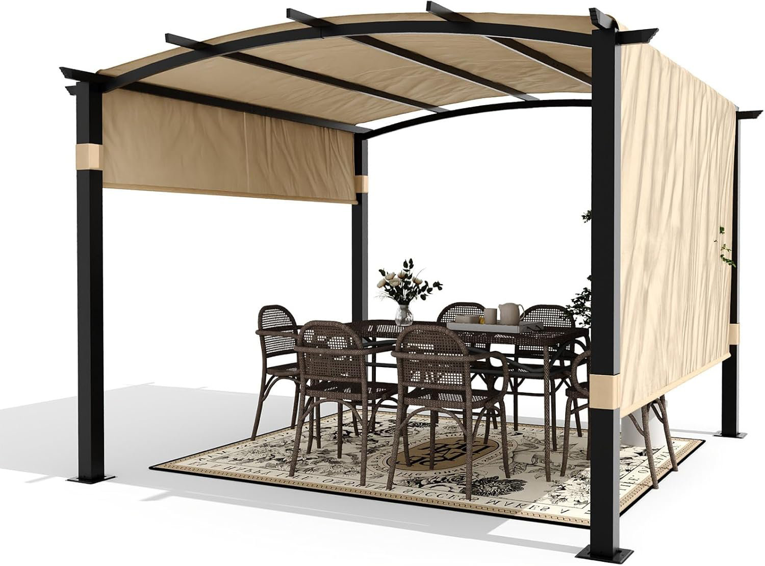 LumiParty Outdoor Arched Pergola, Metal Gazebo | Wayfair