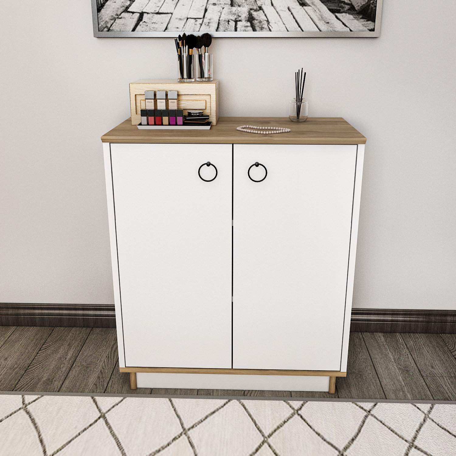 Ebern Designs Simcoke 32.7" Tall 2-Door Accent Cabinet & Reviews | Wayfair