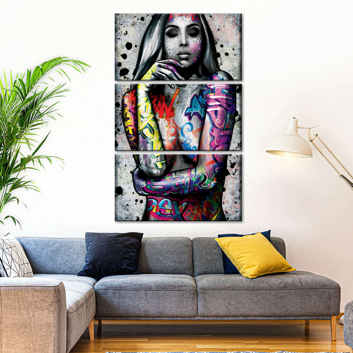 Mercer41 Female Portrait Female Portrait Urban On Canvas 3 Pieces Set ...