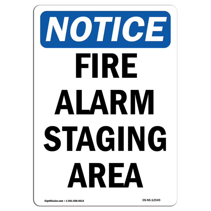 SignMission Fire Alarm Staging Area Sign | Wayfair