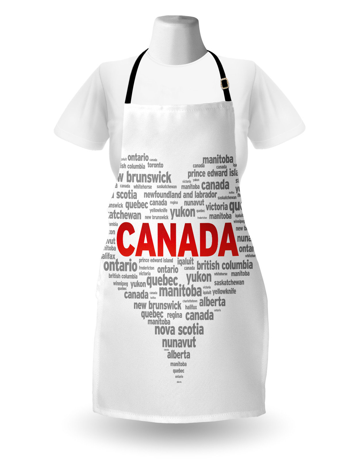 East Urban Home Canada Apron Unisex Canadian Regions Calligraphy Adult ...