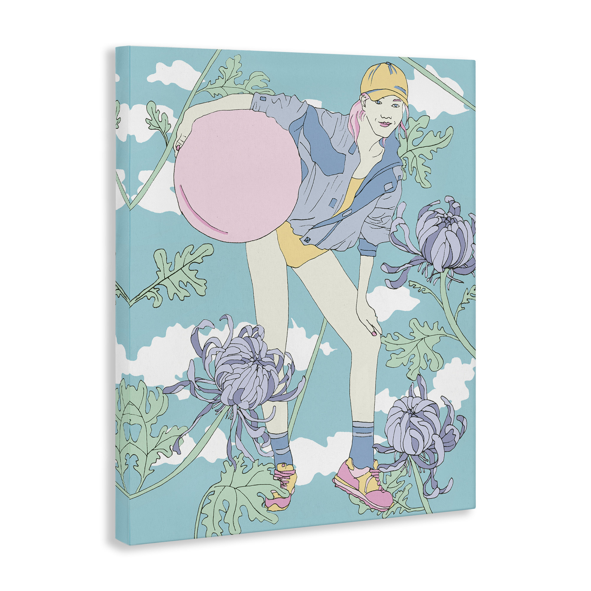 Winston Porter Pastel Exercise Ball Girl Canvas Wall Art by Melissa ...
