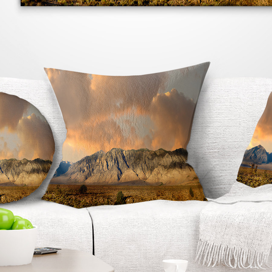 Design Art Sierra Nevada Mountain - Landscape Printed Pillow | Wayfair