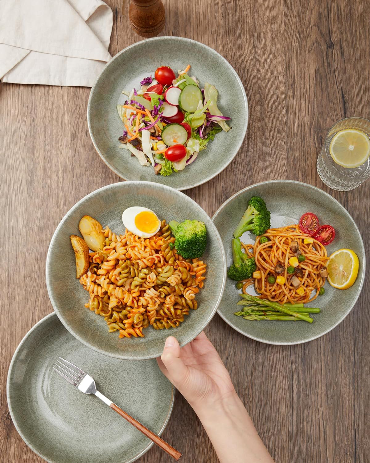 Ebern Designs 12 Piece Dinnerware Sets With Pasta Bowls Highly Chip And ...