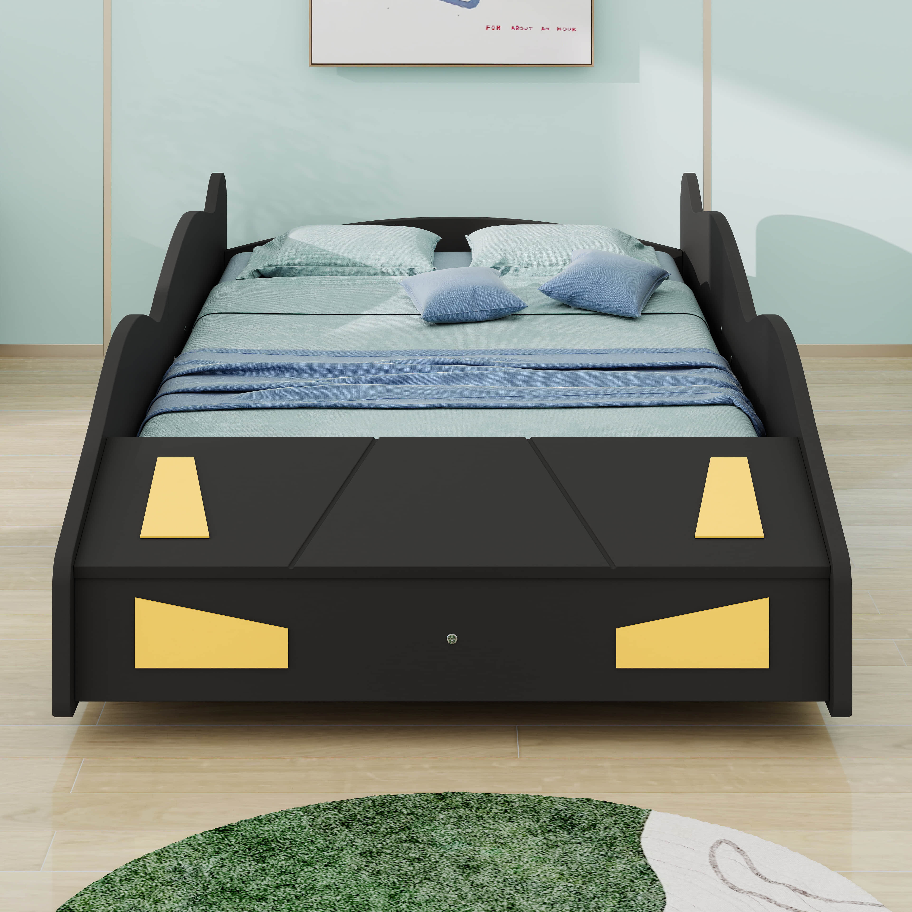 Ivy Bronx Race Car Bed With Wheels And Storage Footboard - Wayfair Canada
