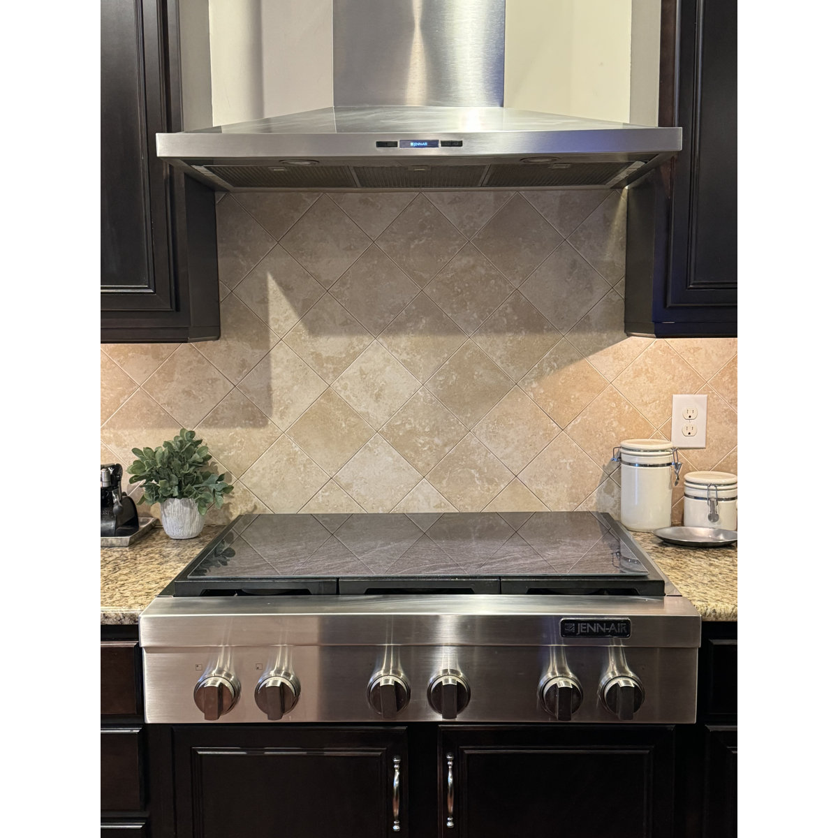 Festive Fit Home Black Slate Style Tempered Glass Cooktop Cover for Gas ...