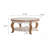 Astoria Grand Round Solid Wood Coffee Table with Removable Tempered ...
