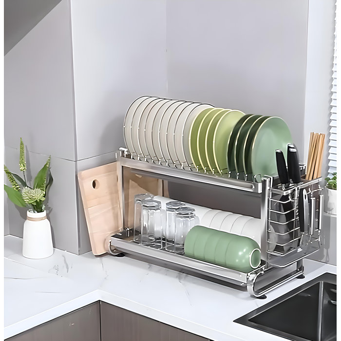 LIYONG Stainless Steel Countertop Dish Rack | Wayfair