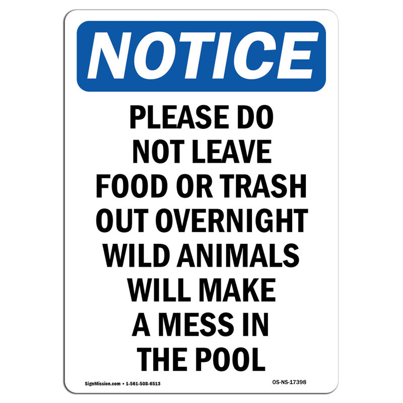 SignMission Please Do Not Leave Food or Trash Sign | Wayfair