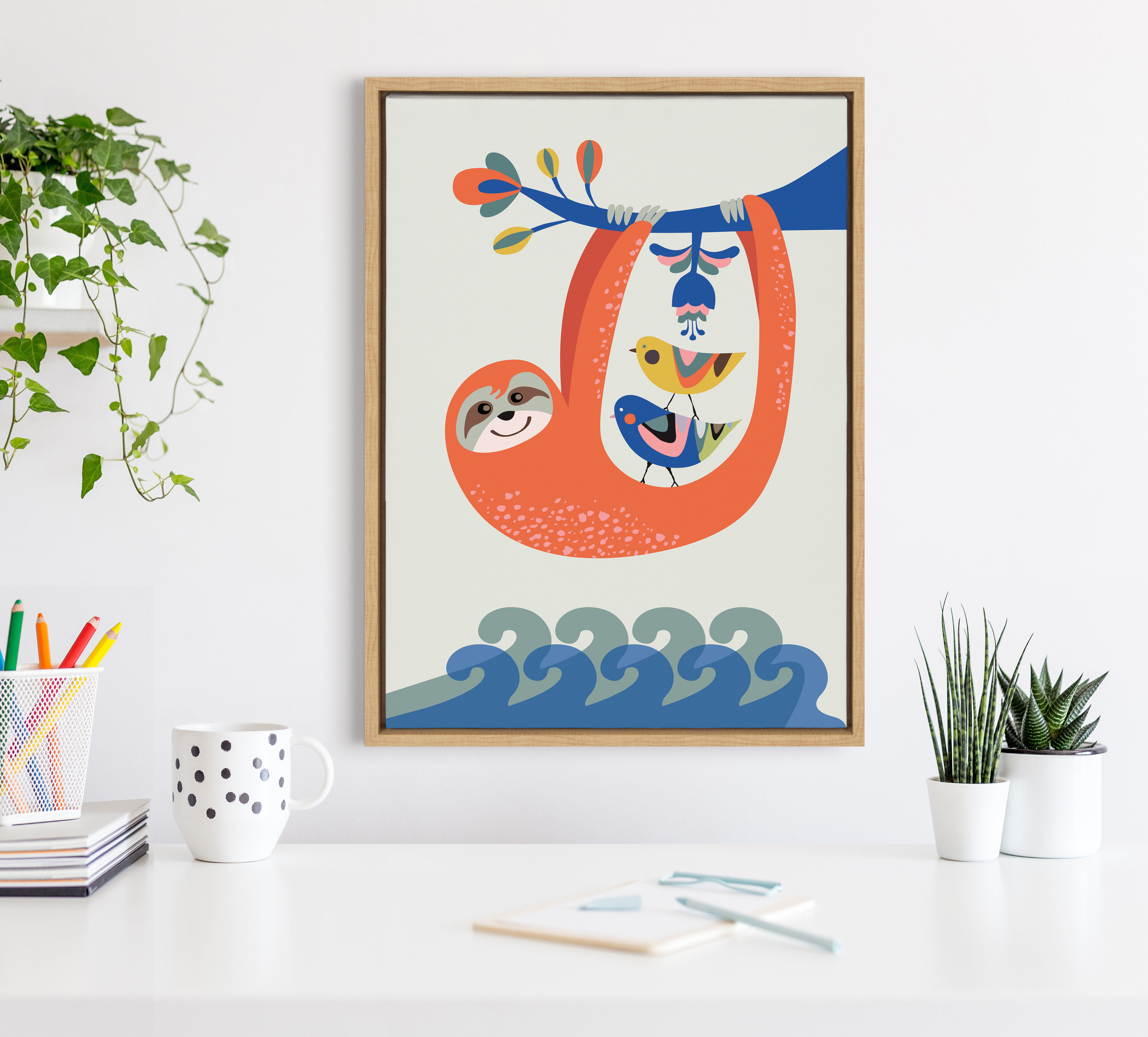 Isabelle & Max™ 'Little Sloth' by Rachel Lee - Floater Frame Painting ...
