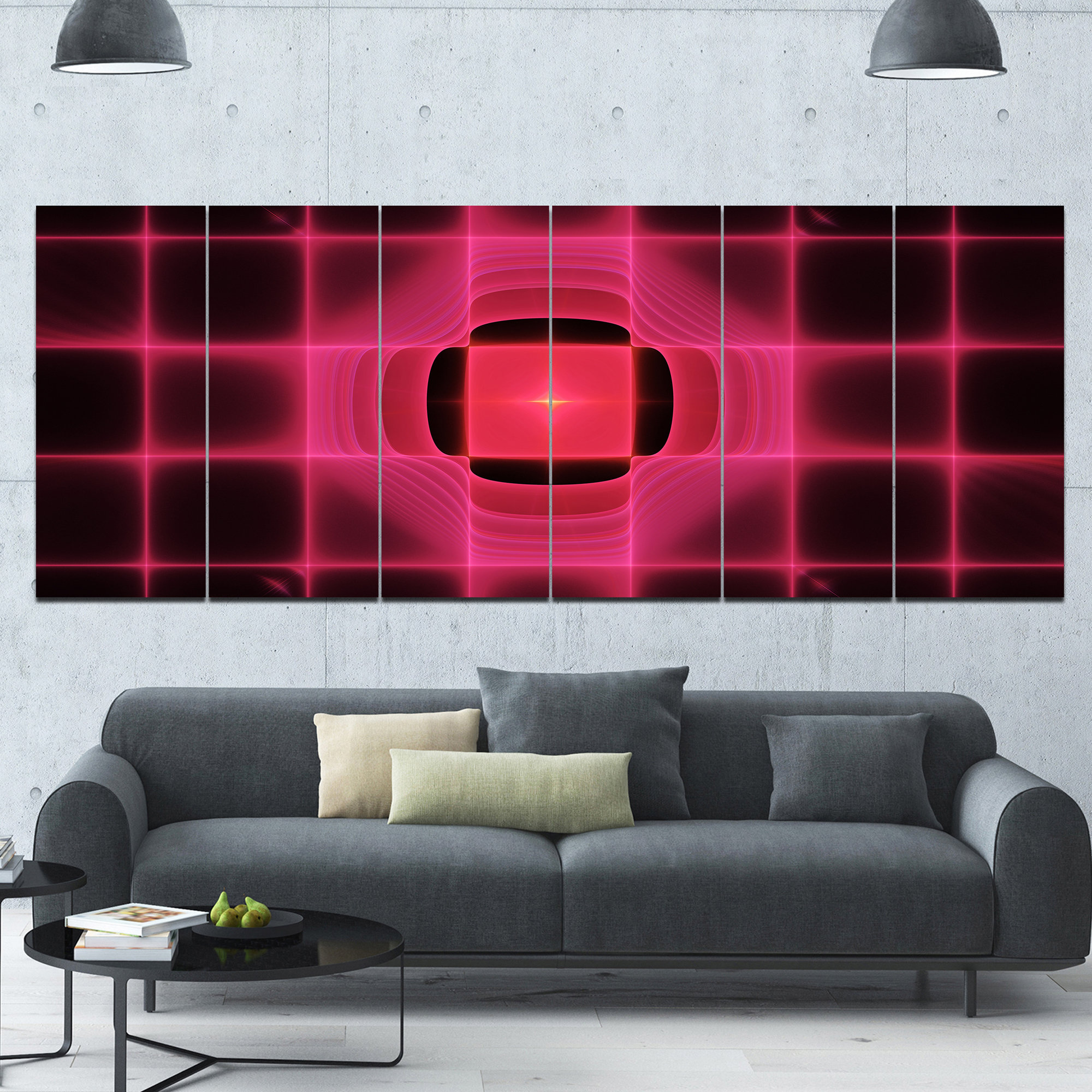 Design Art 'Pink Thermal Infrared Visor' 6 Piece Graphic Art Print Set ...