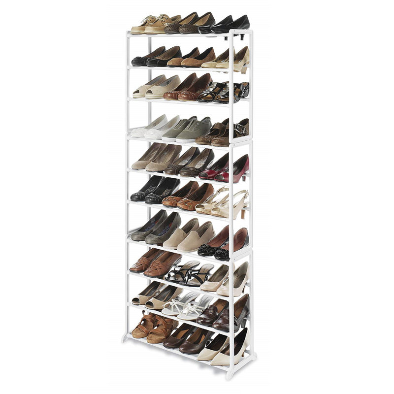 Rebrilliant Floor 10-Tier 30 Pair Shoe Rack & Reviews | Wayfair