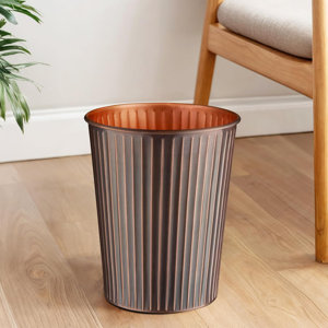 Monarch Abode Ridge Embossed Metal 1.8 Gallon Wastebasket Trash Can For ...