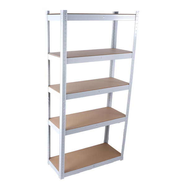 WFX Utility™ 5 Tier Laminated White Metal Shelving Unit Adjustable ...