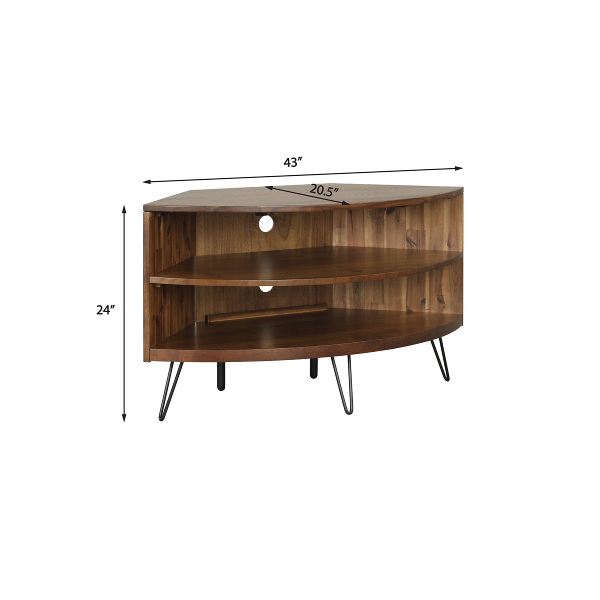 The Twillery Co.® Gussie Solid Wood Corner unit TV Stand for TVs up to ...