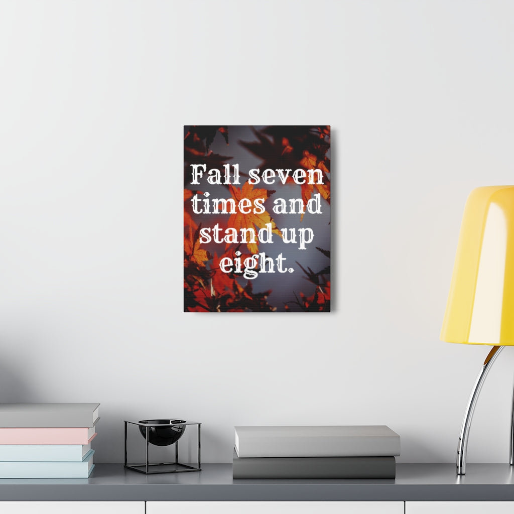 Trinx Fall And Stand Up - Wrapped Canvas Textual Art | Wayfair