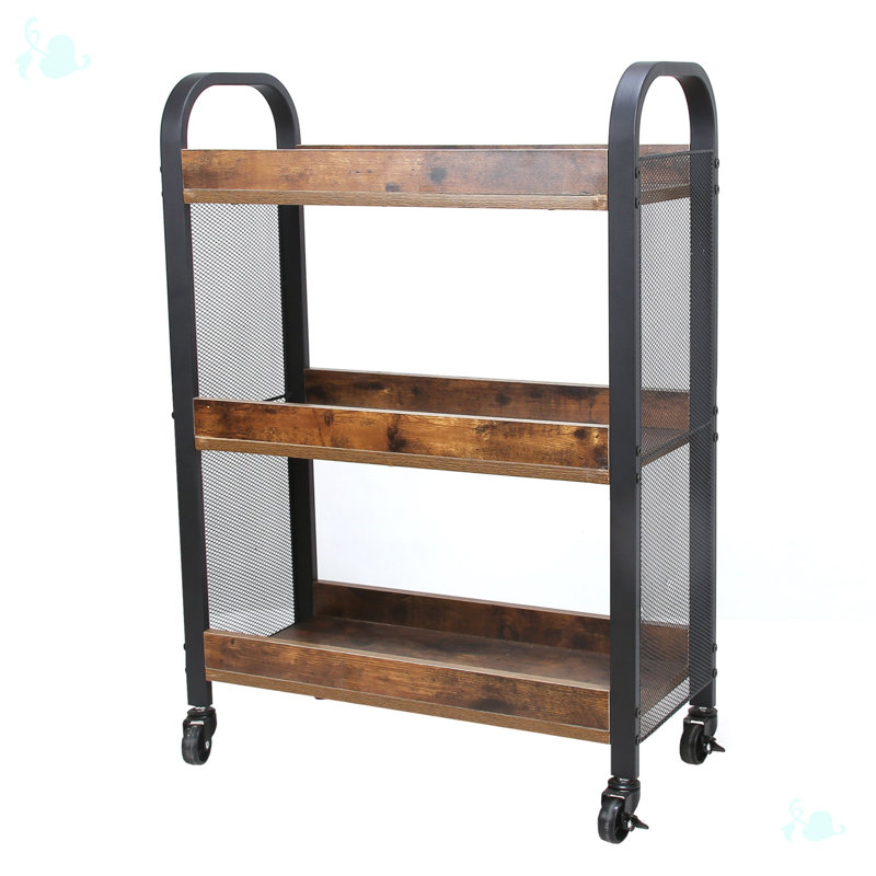 Union Rustic Shirk Wood Kitchen Cart & Reviews | Wayfair