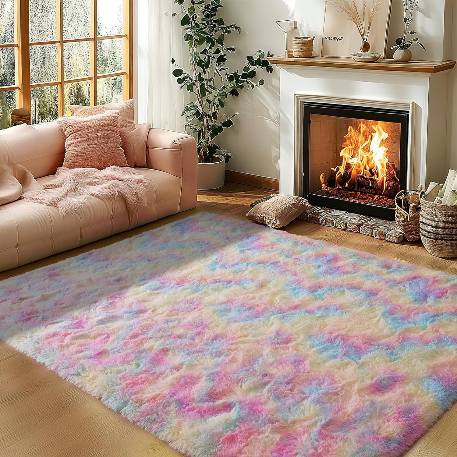MEMOKY Soft Area Rugs For Living Room Bedroom 5X8 Feet Fluffy Fuzzy ...