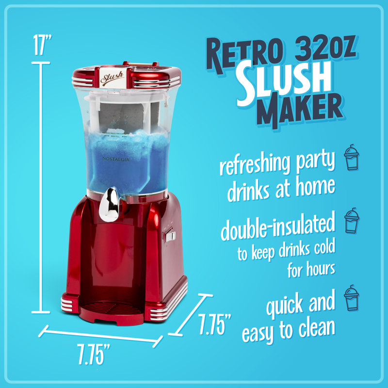 Nostalgia 32-ounce Retro Slush Drink Maker - Retro Red & Reviews | Wayfair