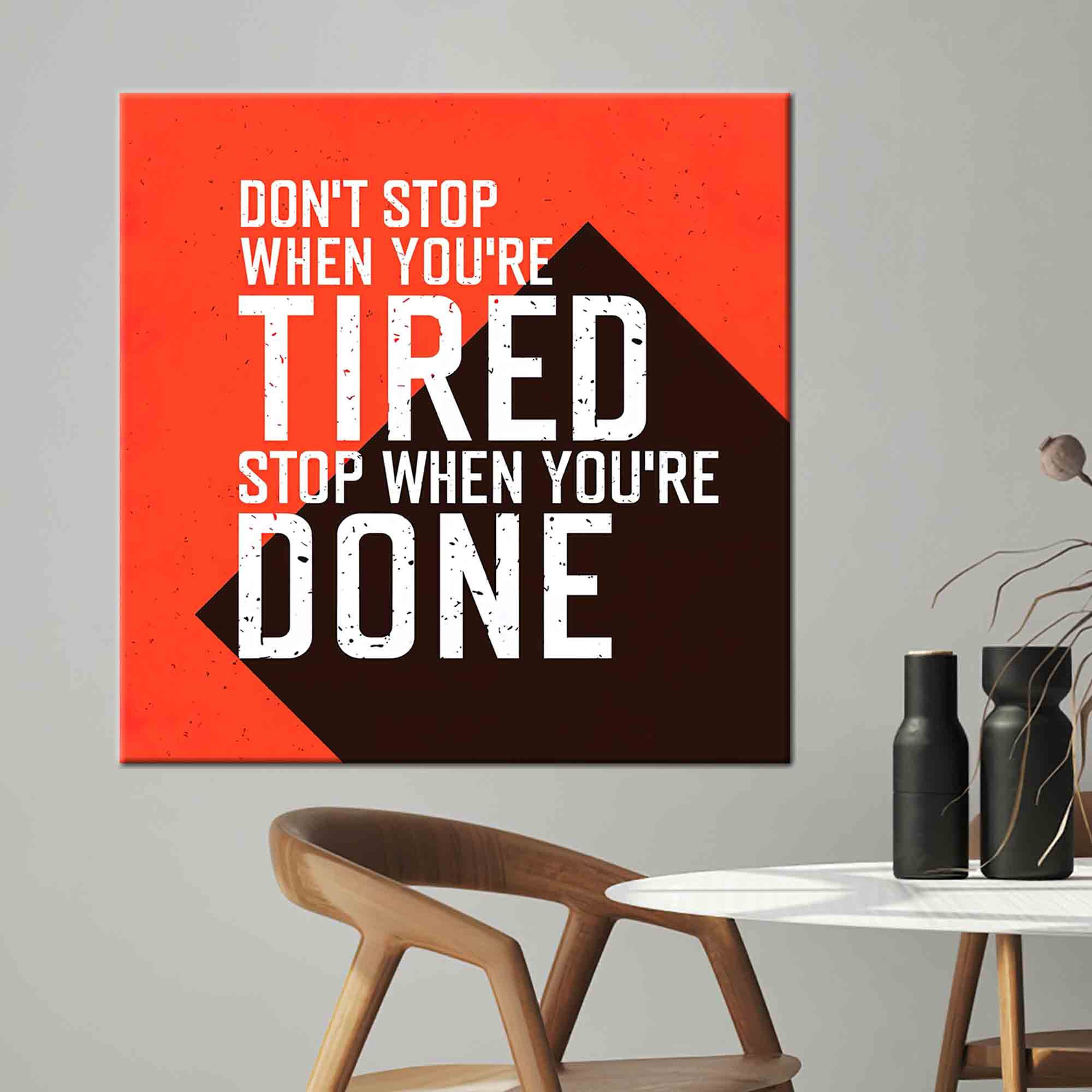 Trinx Don't Stop Motivational Quote Canvas Art in White Frame For ...