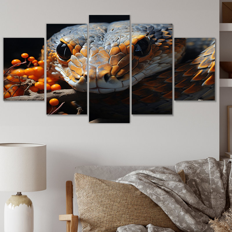 Ebern Designs Africa Snakes Slither On Canvas 5 Pieces Print | Wayfair