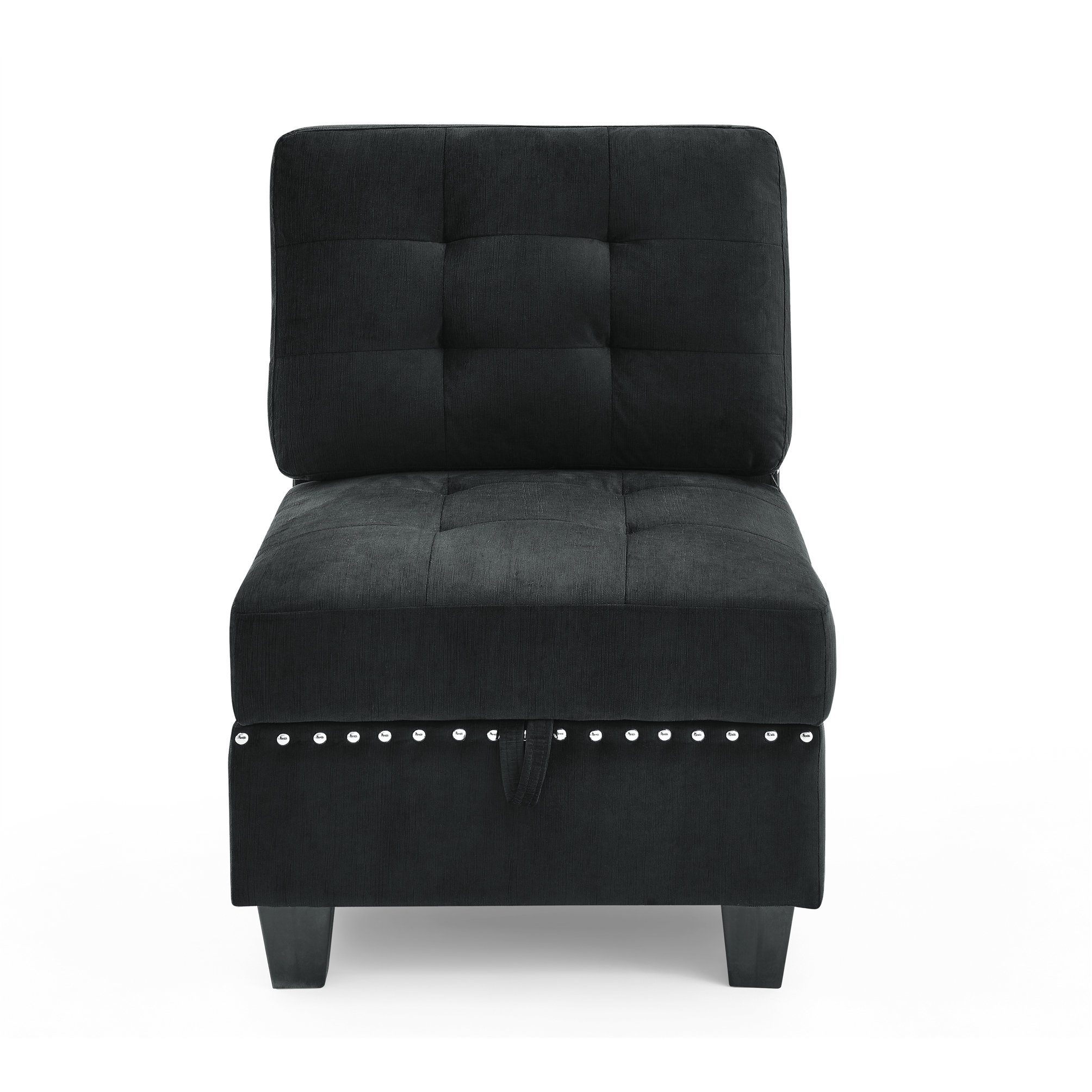 House of Hampton® Single Chair For Modular Sectional, Velvet | Wayfair
