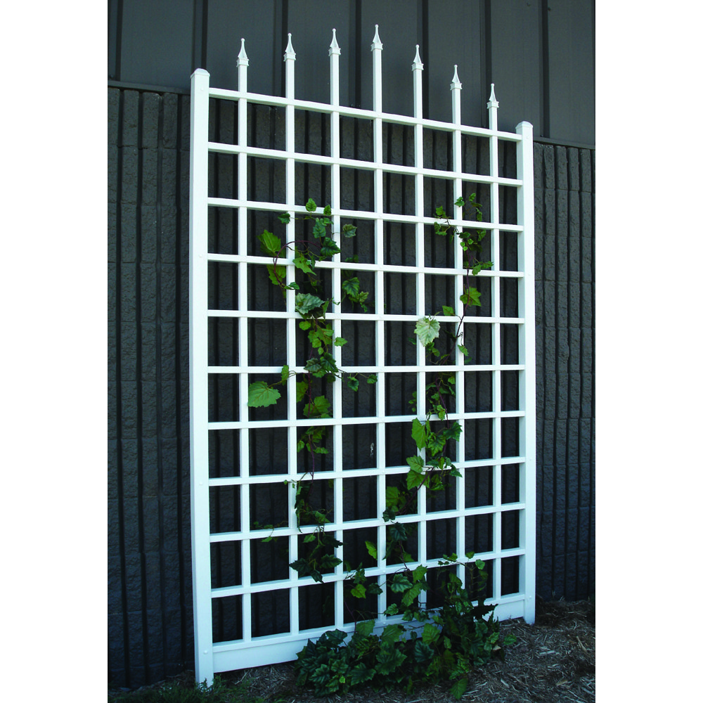 August Grove® Khacheres 96'' H x 57'' W Vinyl Lattice Panel Trellis ...