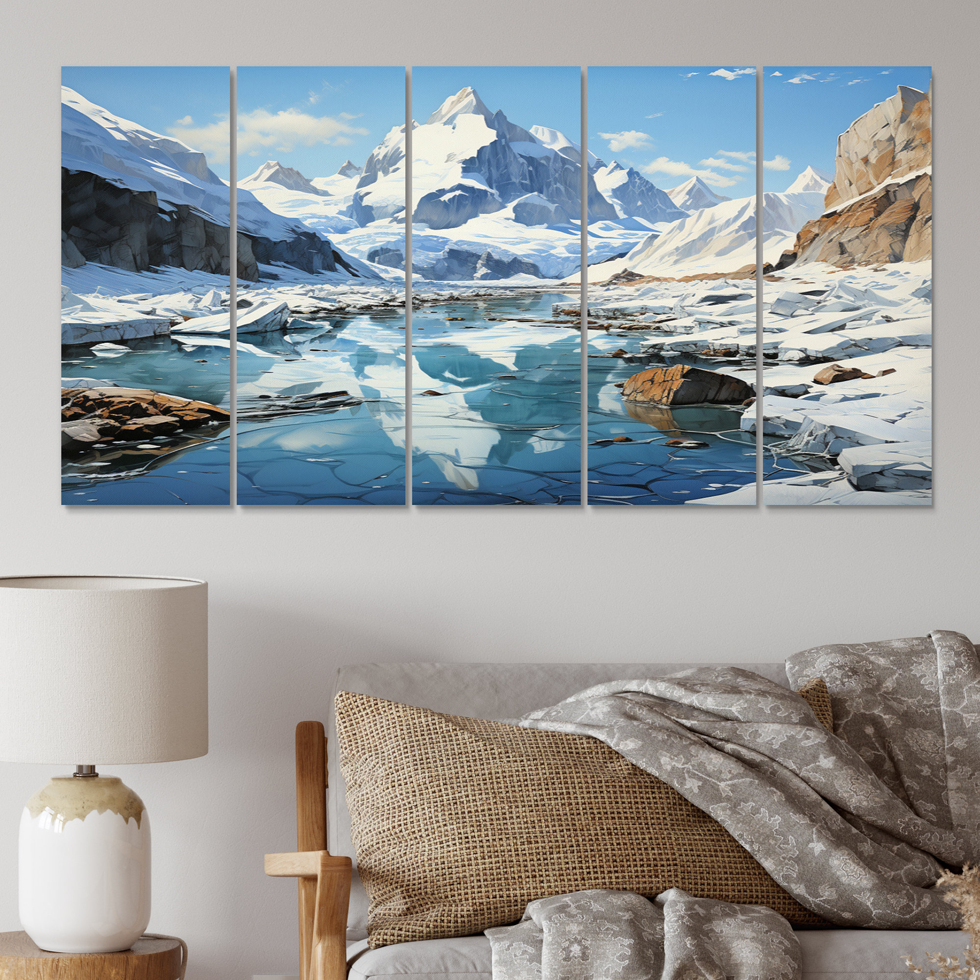 Design Art Glacier Arctic Reflections - Landscapes Metal Wall Decor Set ...