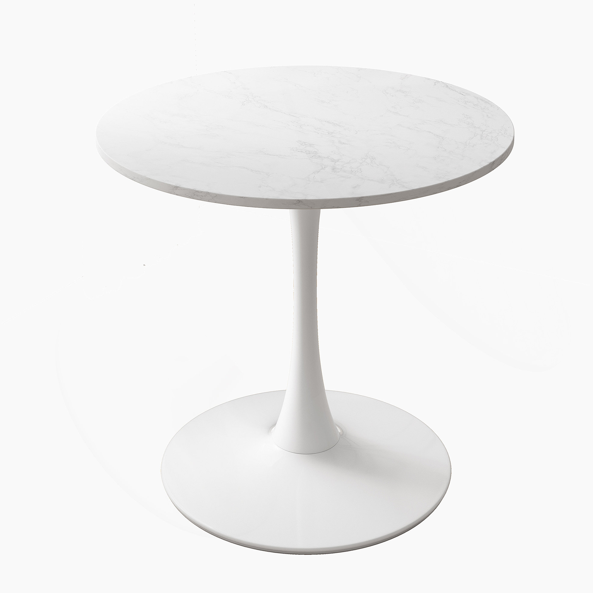 Ebern Designs Modern Round Dining Table with Round MDF Table Top,Metal ...