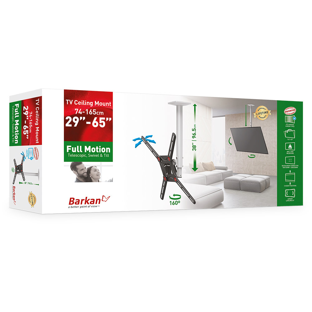 Barkan White Articulating/Extending Arm Ceiling Mount for Greater Than ...