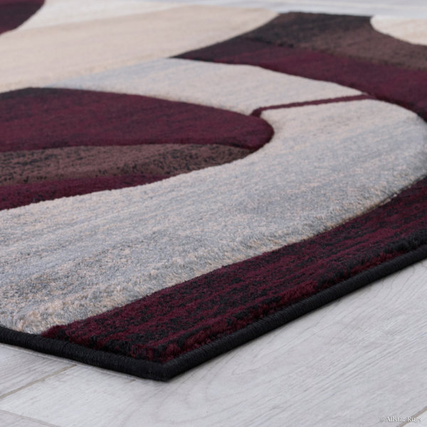 AllStar Rugs Performance Burgundy/Beige/Brown/Black/Blue-Gray Rug ...