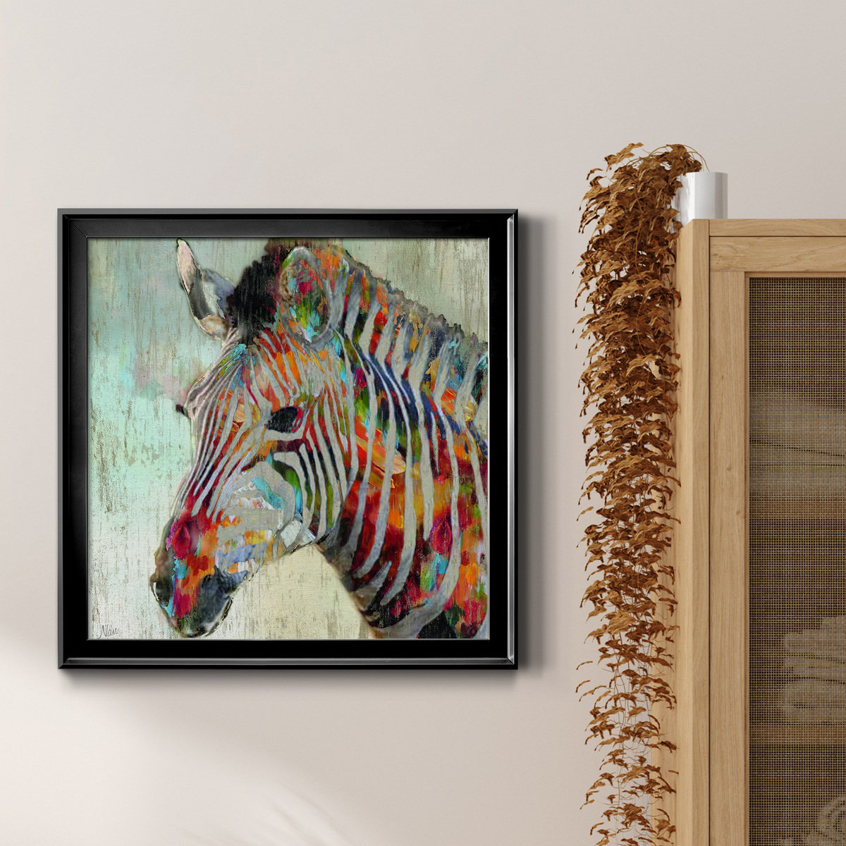 Bungalow Rose Paint Splash Zebra Paint Splash Zebra - Picture Frame ...