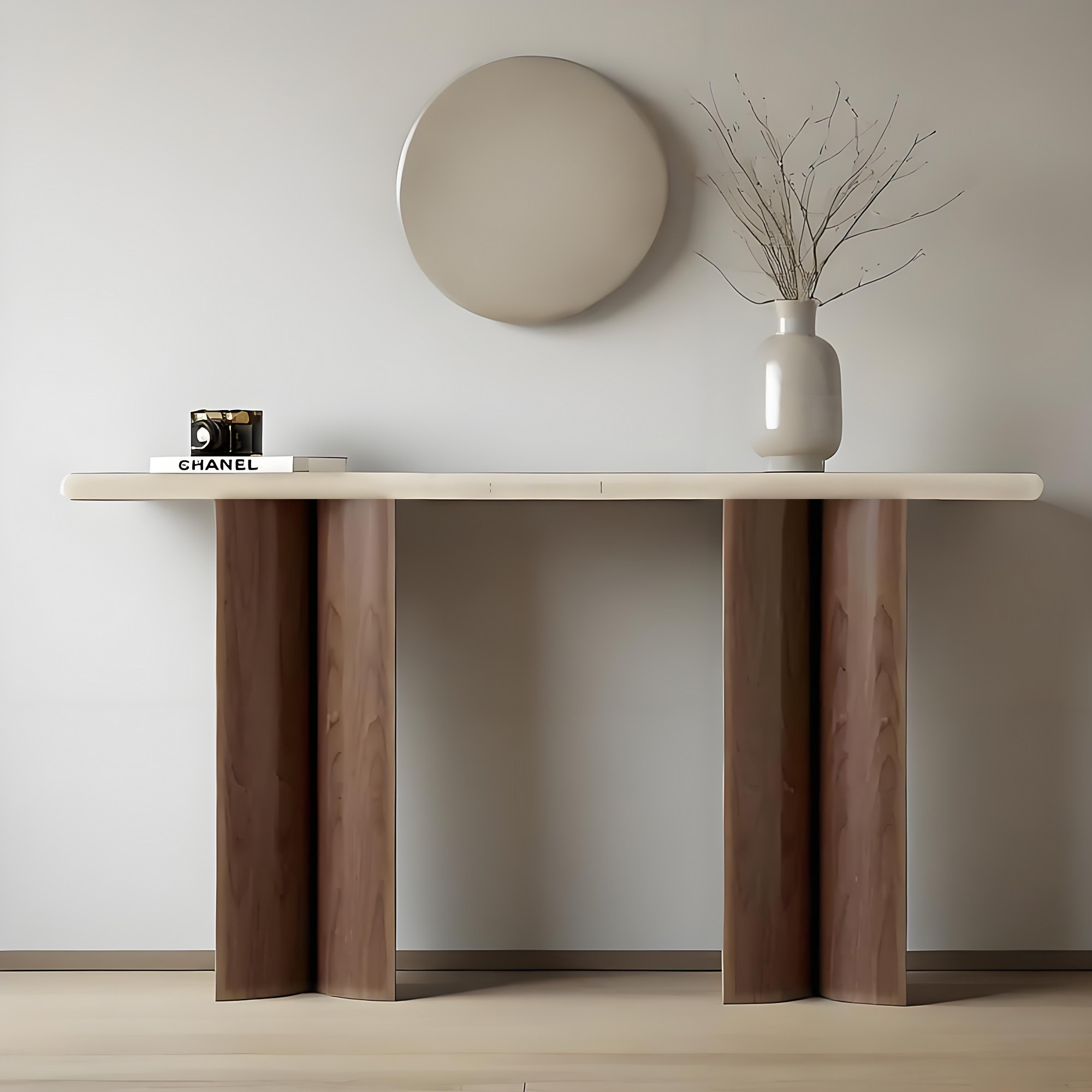 Hokku Designs Retro Mid-Century Stone Slab Console Table | Wayfair