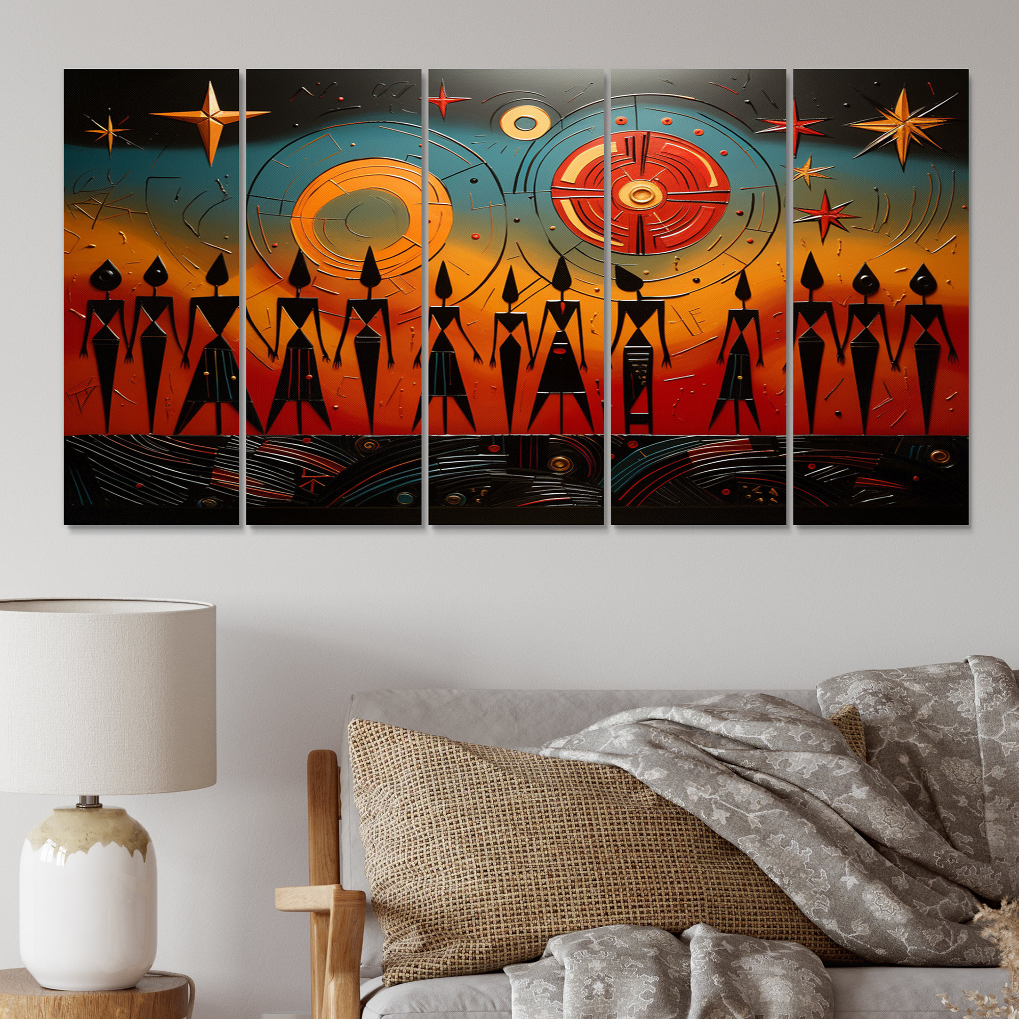 DesignArt African Tribal Rhythms VI On Metal 5 Pieces Print | Wayfair
