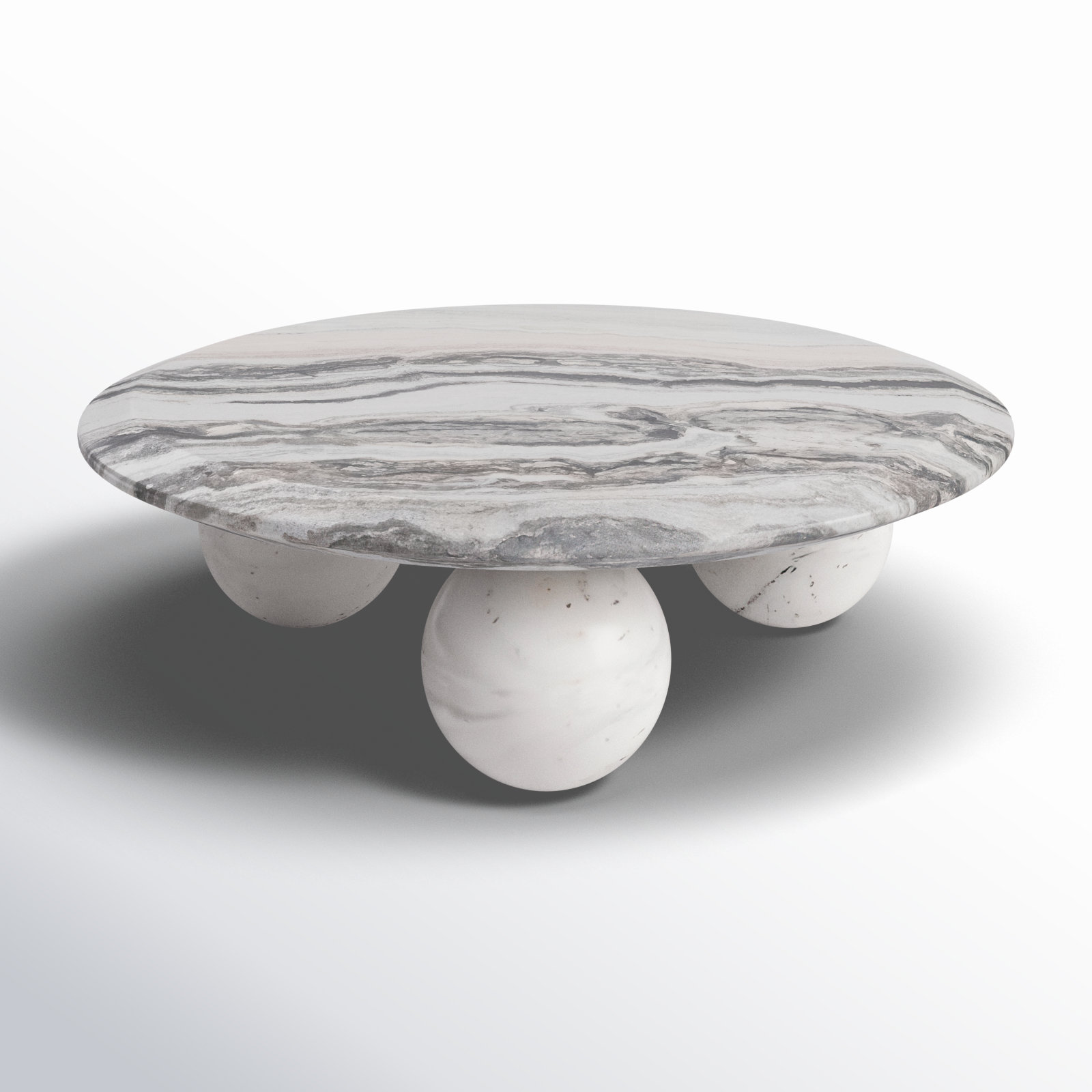 Joss & Main Modern Neutral 13" Ceramic Marble Riser 2tone Platter ...