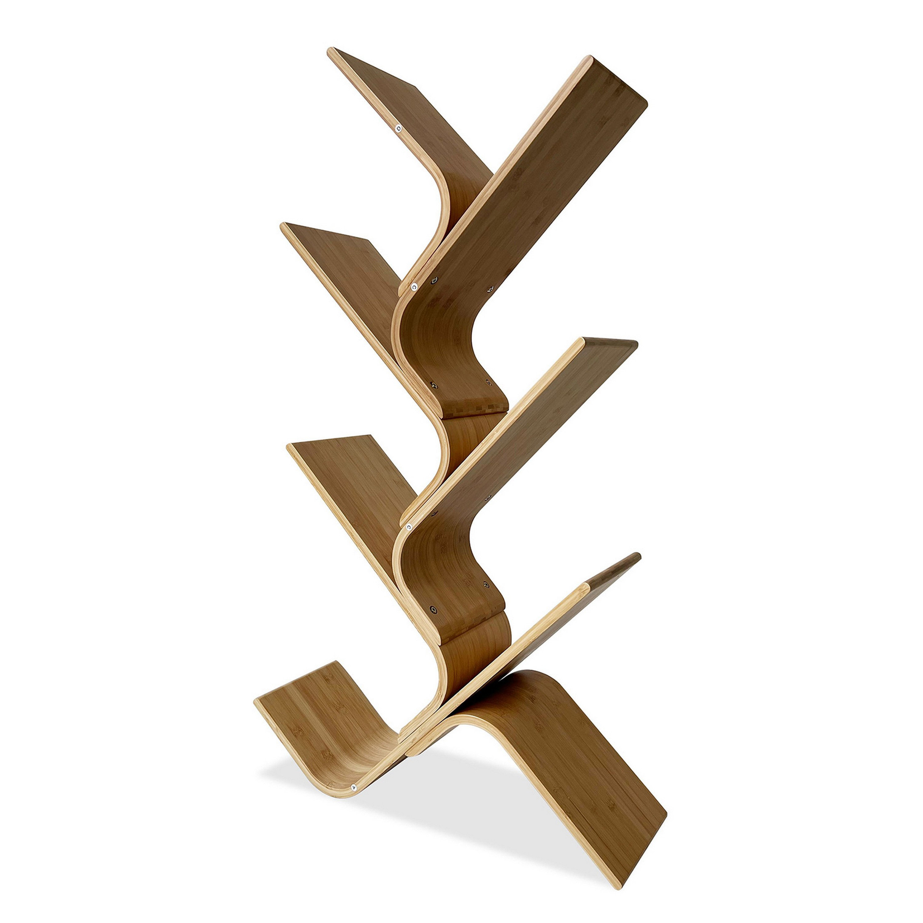 Benjara Irica Accent Bookshelf, 6 Diagonal Storage Shelves, Brown ...