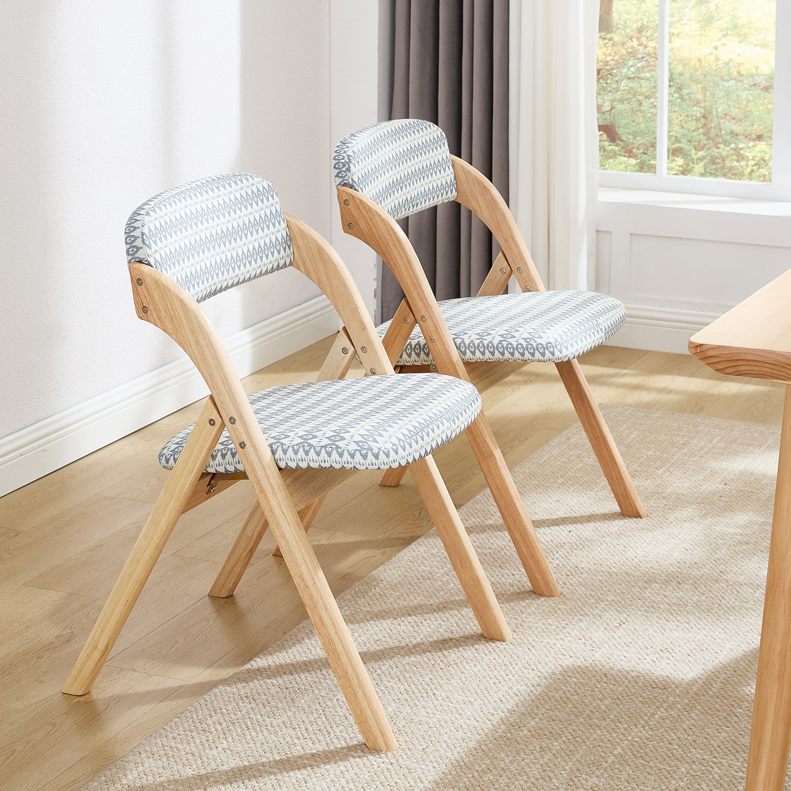 Inbox Zero Upholstered Padded Stackable Folding Chair (Set of 2) in ...
