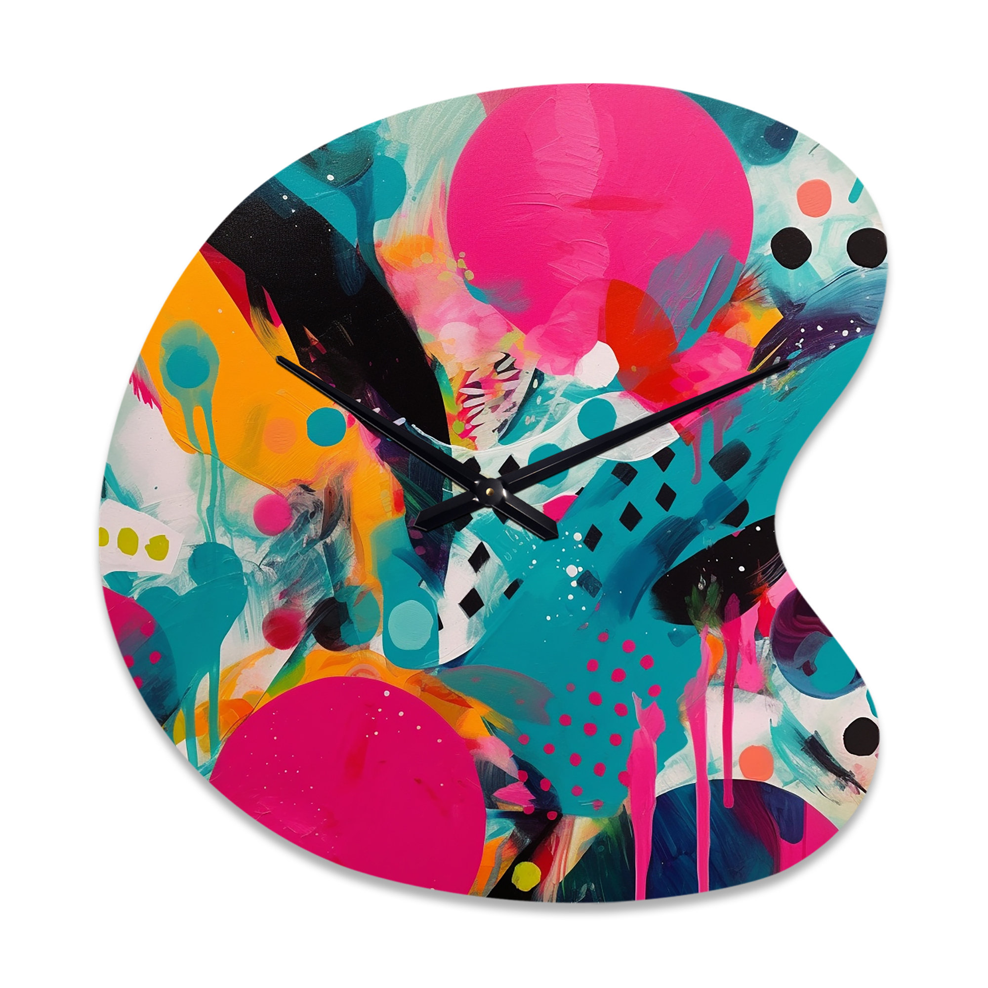 Design Art Pink And Turquoise Abstract Enigma I - Drop Shape Pink Wall ...
