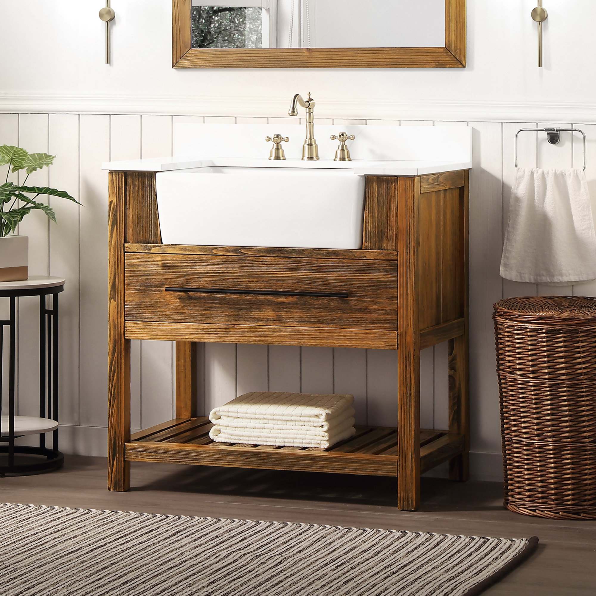 Loon Peak Pompierie 36" W x 22" D x 36" H Single Bathroom Vanity Set ...