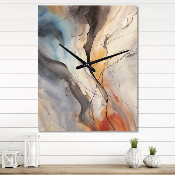 DesignArt Subtle Serenity Colorful Gray Watercolor Waves VII - Abstract ...