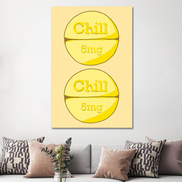 Maturi Chill Chill Pill Yellow by Jaymie Metz - Wrapped Canvas Painting ...