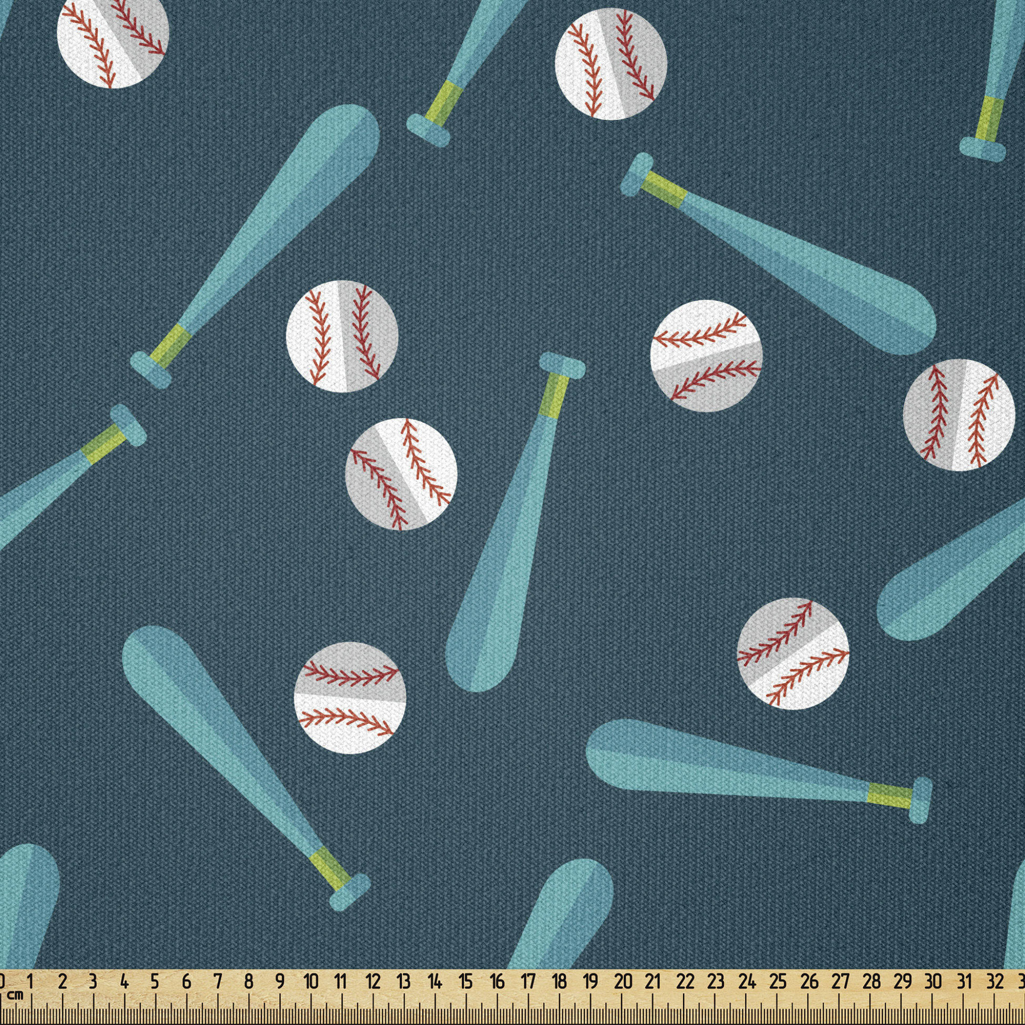 East Urban Home Baseball Fabric By The Yard, Composition With Bats And ...
