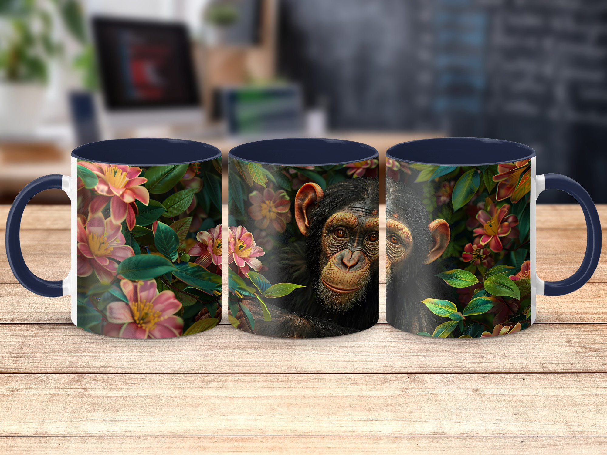 East Urban Home Set of 4 Realistic Animal Design 11oz Accent Mugs ...