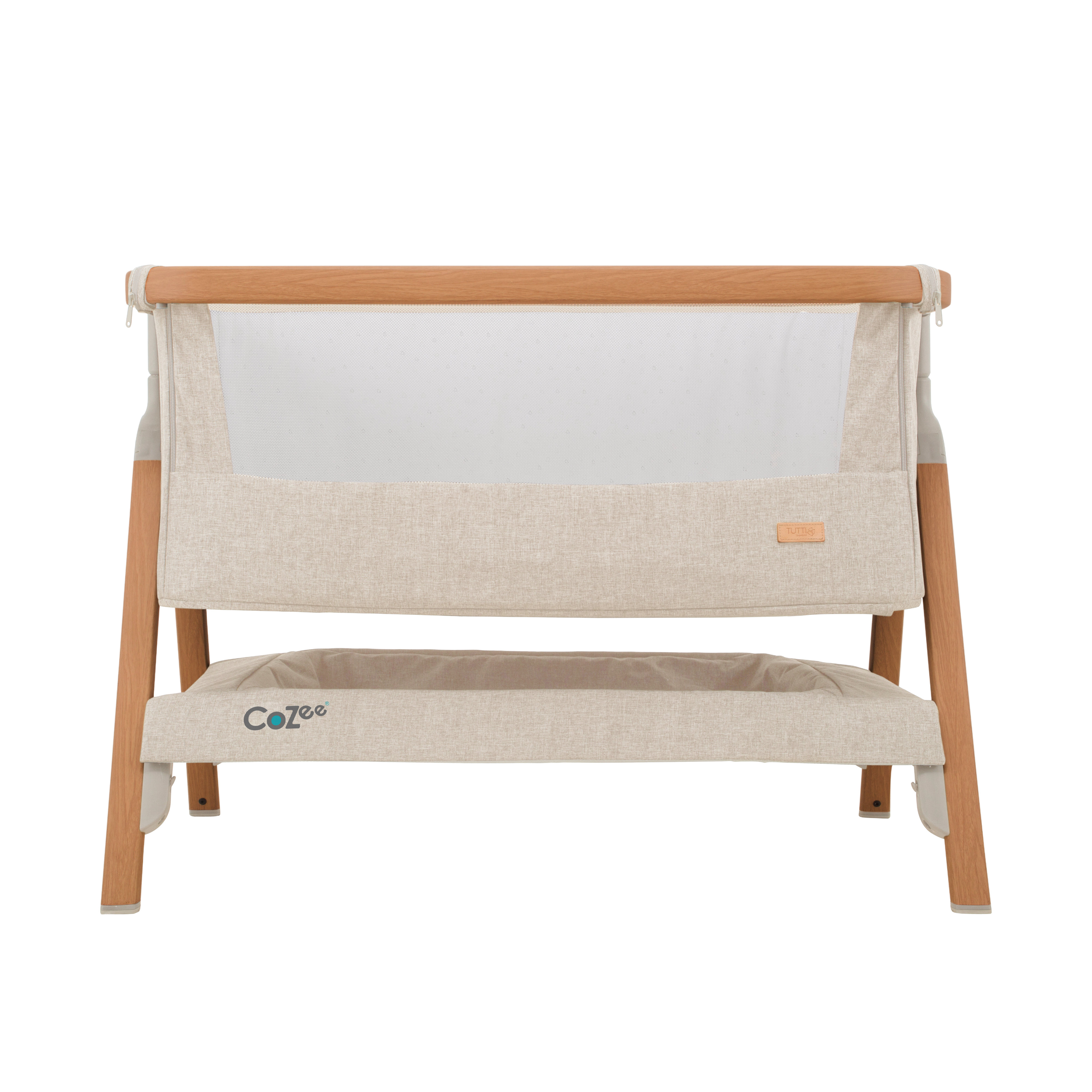 Tutti Bambini Cozee Bedside Bassinet in Scandinavian Walnut / Ecru ...