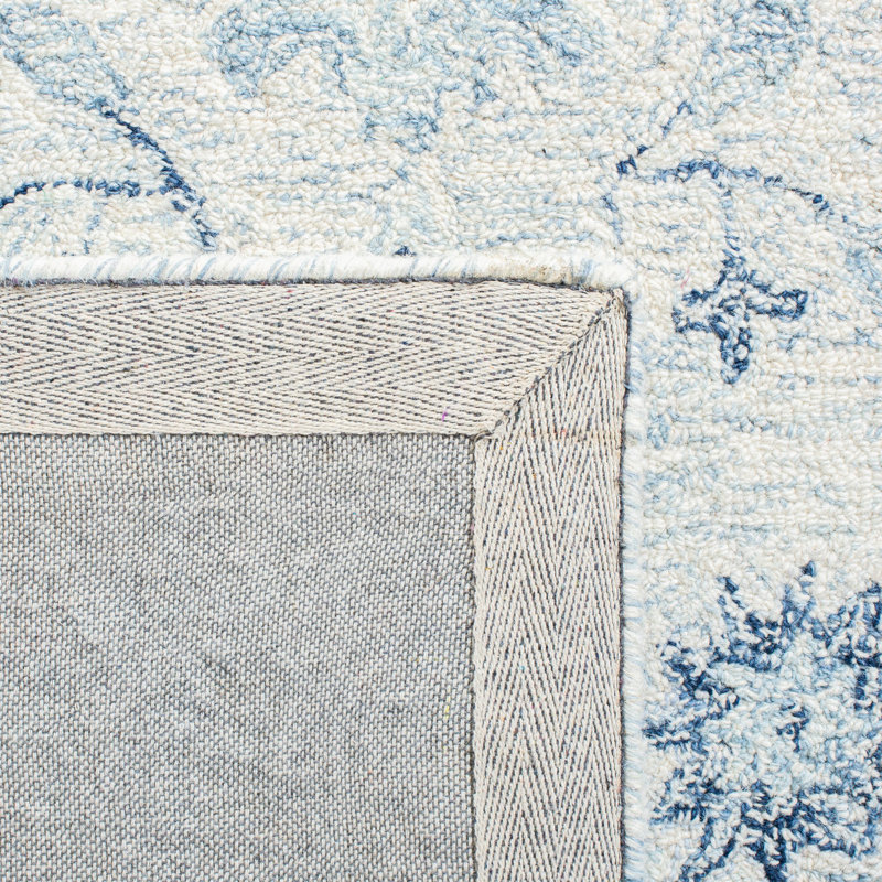 Sand & Stable™ Lethe Oriental Handmade Tufted Wool Blue/Ivory Area Rug ...