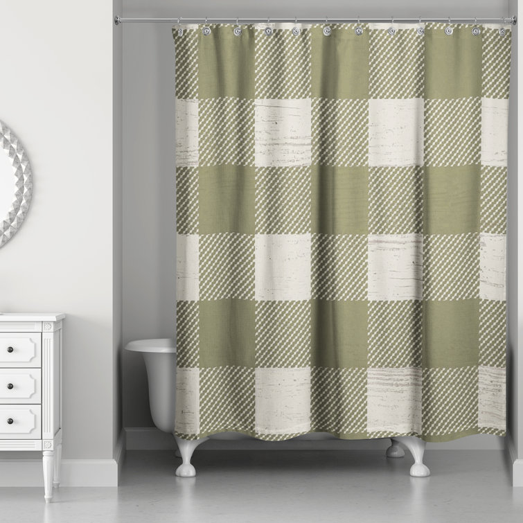 Gracie Oaks Green Buffalo Check Shower Curtain - Wayfair Canada
