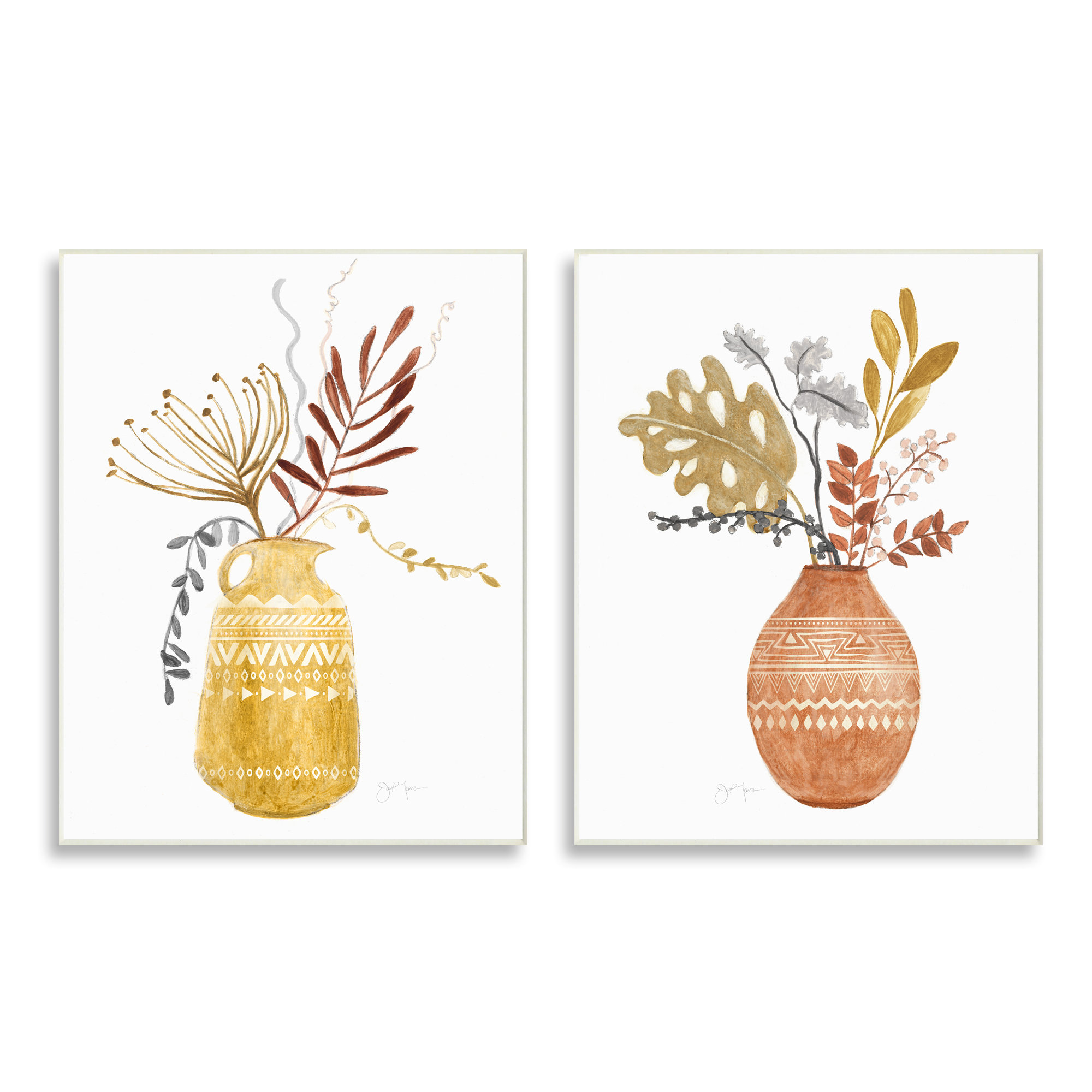 Stupell Industries Boho Wildflower Botanical Arrangements Aztec ...